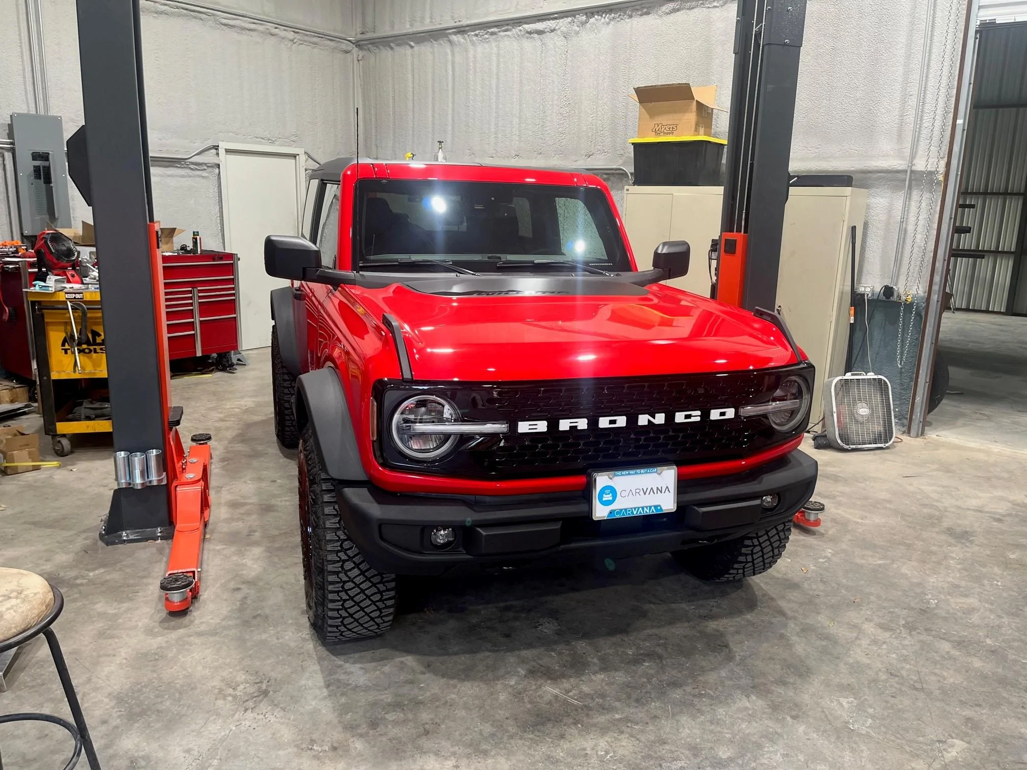 2 Door Race red Wildtrak build. Custom FAB and CNC machining ...