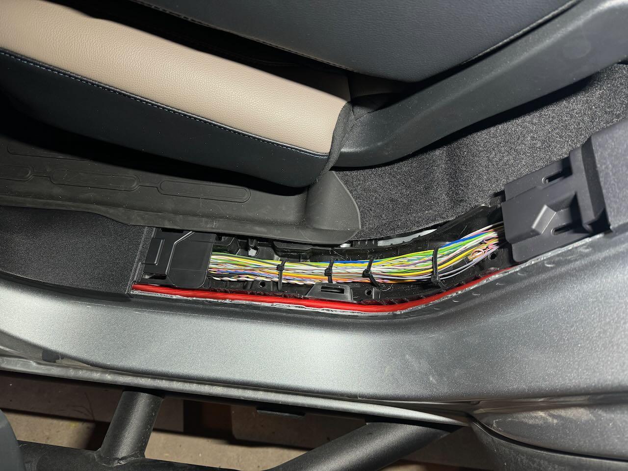 JL audio bronco stealth box install with muse way six channel amplifier ...