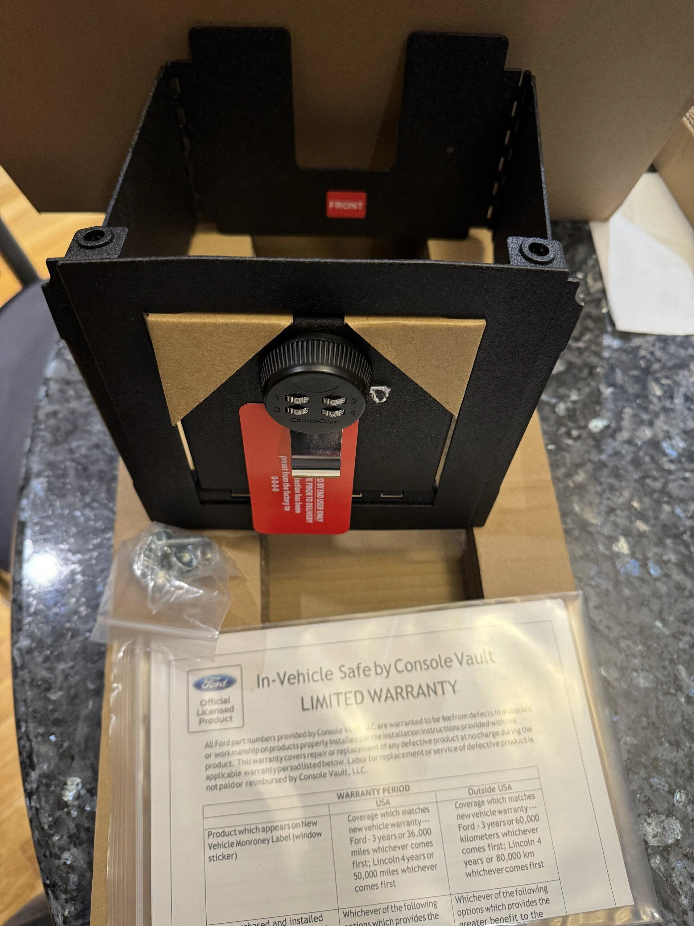 Massachusetts - Ford Bronco Center Console Safe (unassembled in box ...