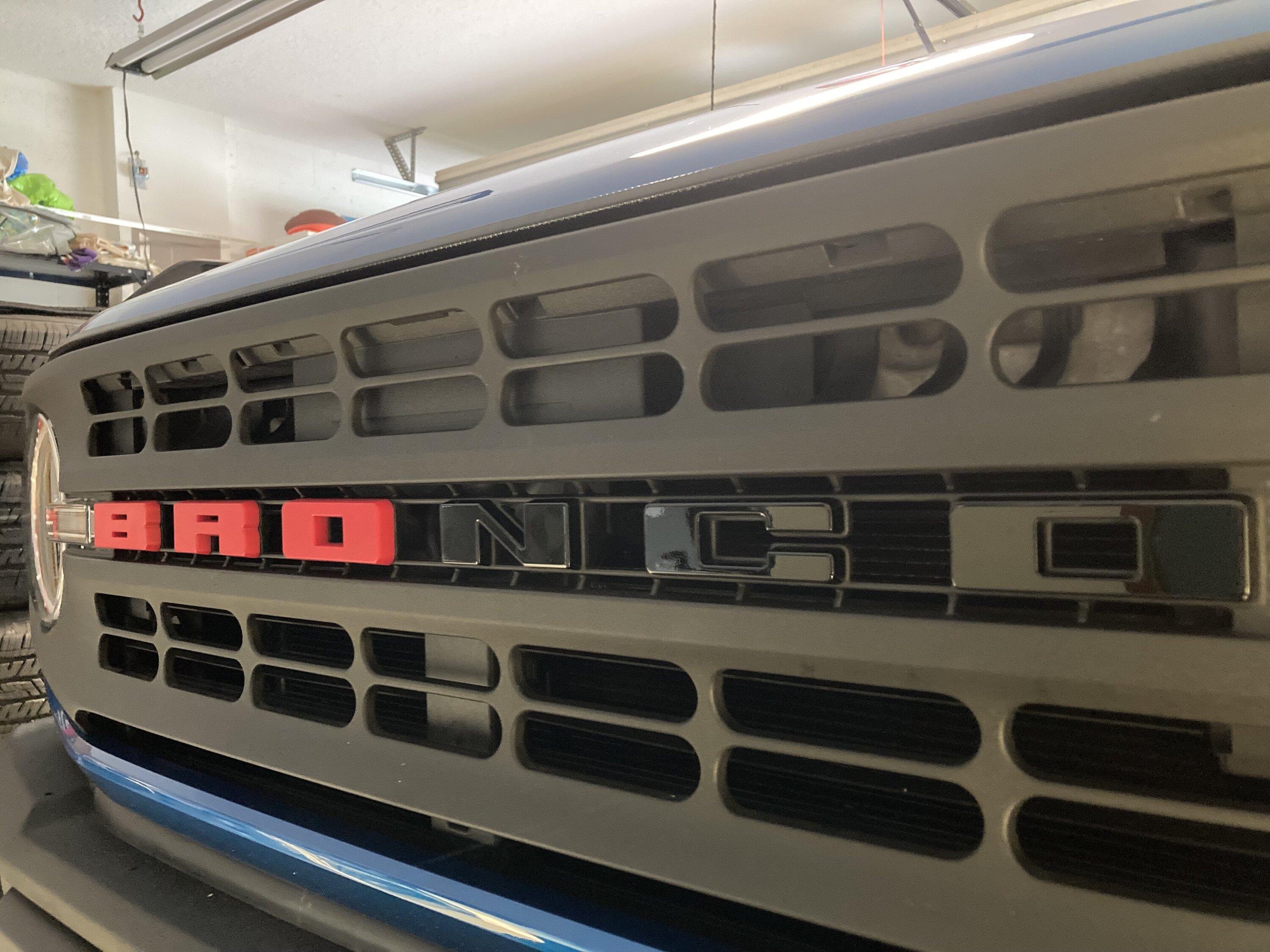 Knockoff grille letter overlays installed | Bronco6G - 2021+ Ford ...