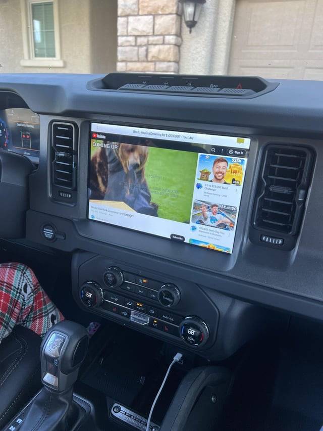 TIL that YouTube can run in the infotainment system of 2025 Broncos ...