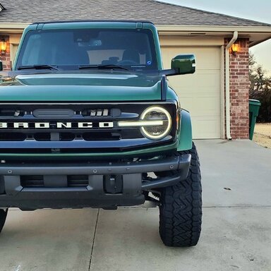Amber LED Light Bronco Letters, DRL fogs, and light bar installed ...