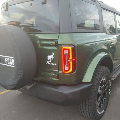 White plastidipped Bronco logo and classic script emblem. Looks factory ...