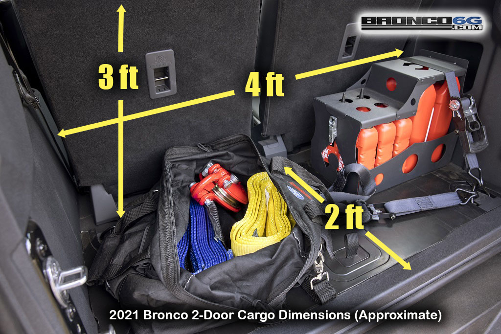 Bronco 2 Door Cargo Area Size Volume Analysis Dimensions Length Width Height Bronco6g