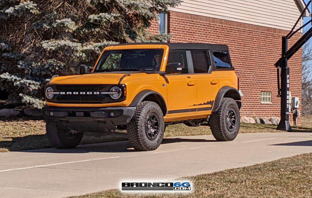 Wildtrak 4-door Cyber Orange soft top in neighbors driveway | Bronco6G ...