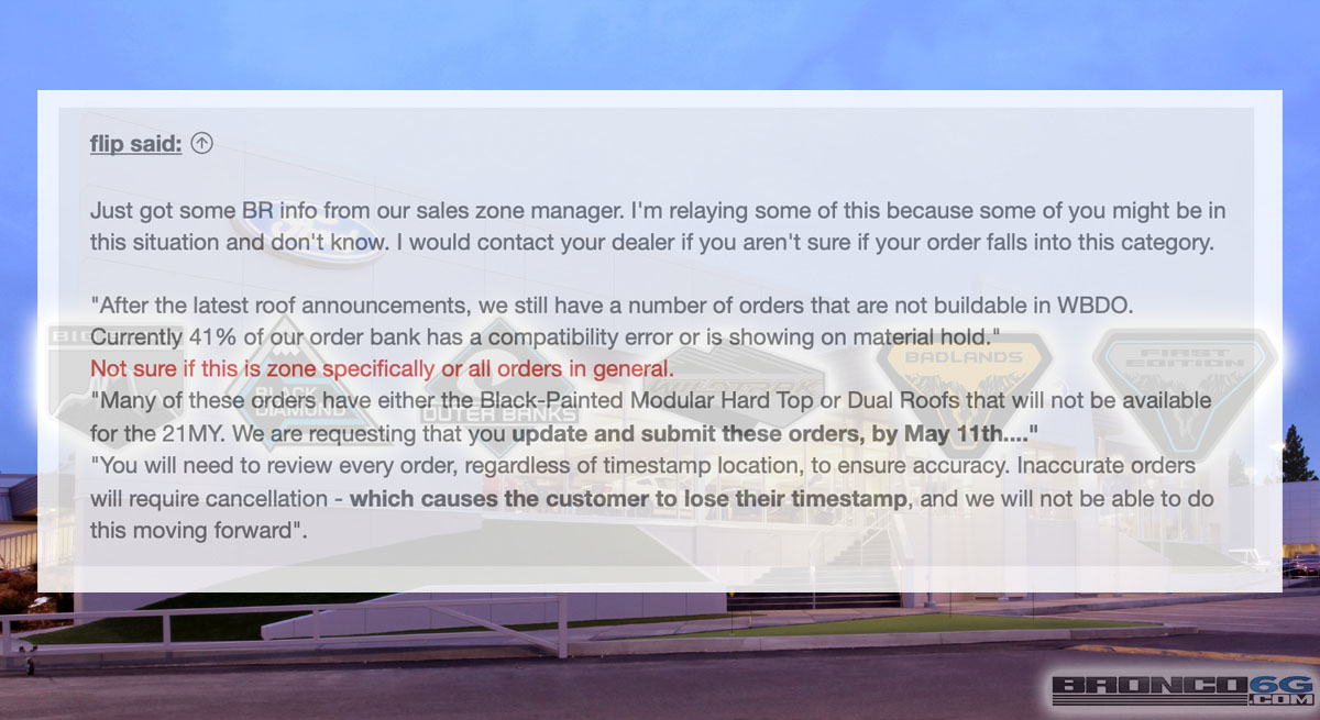 41% in WBDO orders are not buildable. Build estimate email after May ...