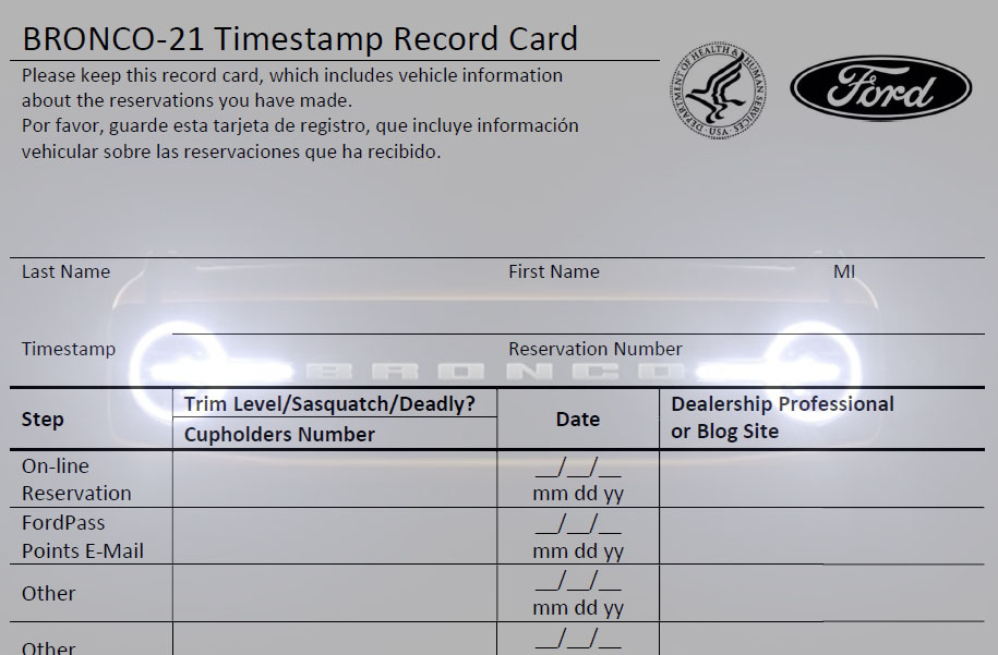 🤣 Want to Avoid Bronco Timestamp Shame? Here's Your Record Card ...