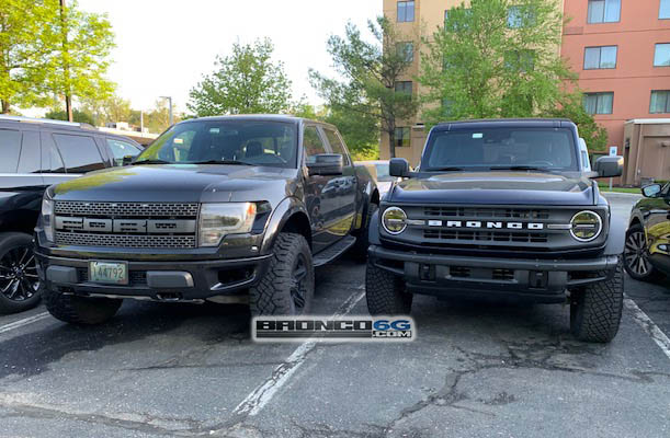 2 Broncos spotted in Lincoln, RI this morning. Size comparison to F-150 ...