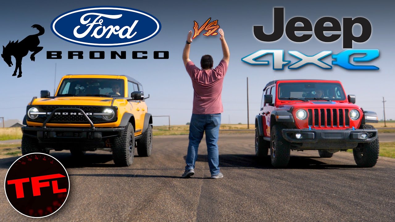 Drag Race by TFL: Bronco First Edition 2.7L vs. Jeep Wrangler 4XE vs ...