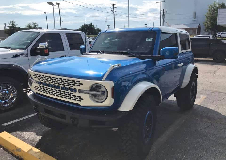 A Velocity Blue Bronco Goes Retro With White Roof + White Fender Flares ...
