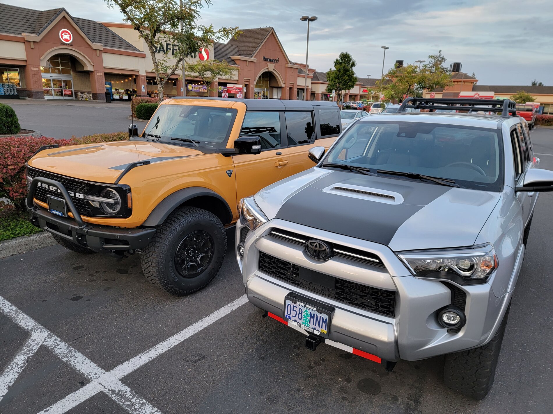 Cyber Orange First Edition Bronco next to my 4Runner | Bronco6G - 2021 ...