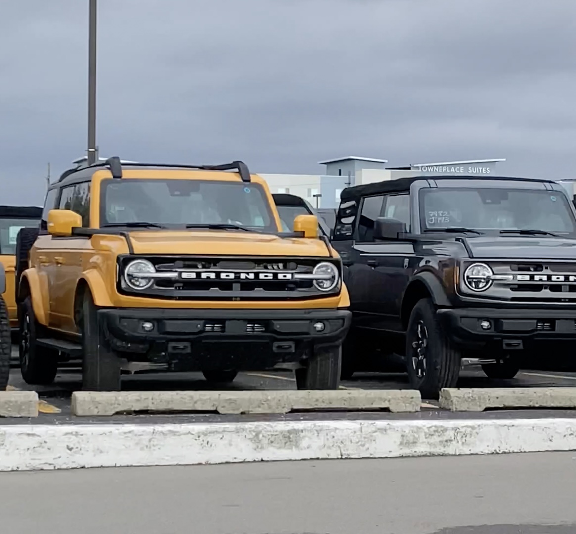 New Bronco Corral -- Ford parking lot in Allen Park has 100's of ...