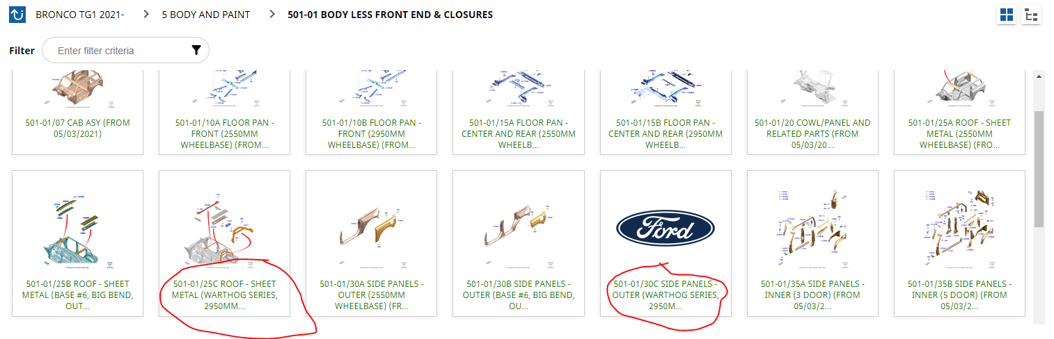 Bronco Raptor parts and numbers starting to show in catalog system ...