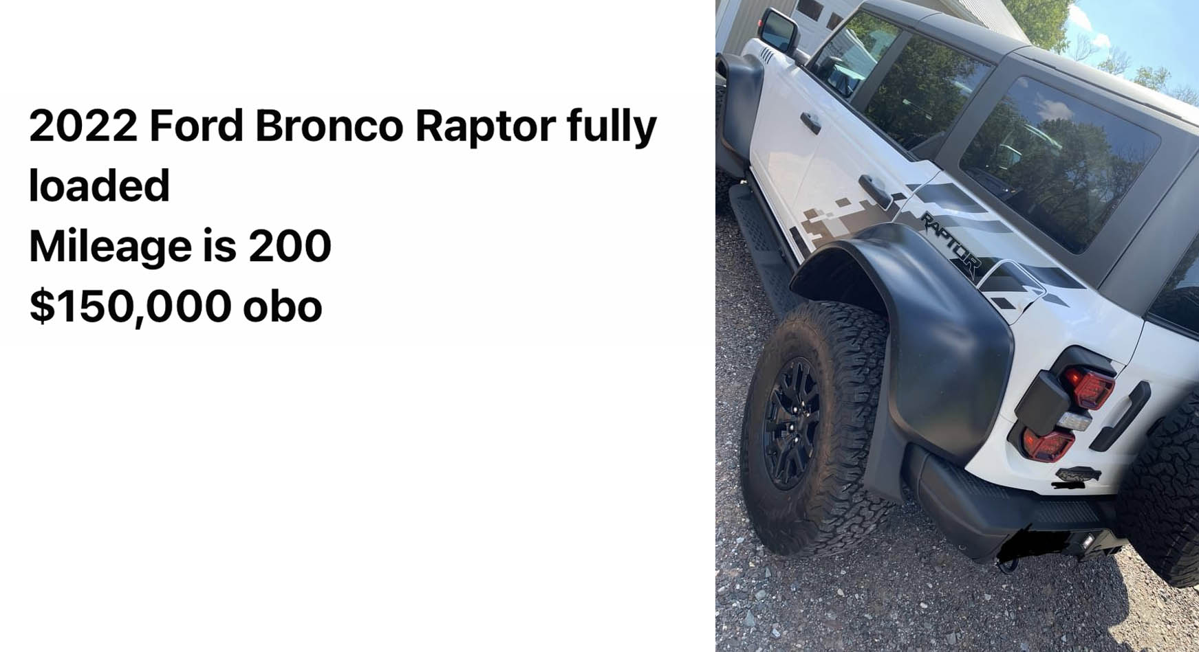 And it’s begun... Bronco Raptor flippers 🤦 | Bronco6G - 2021+ Ford ...