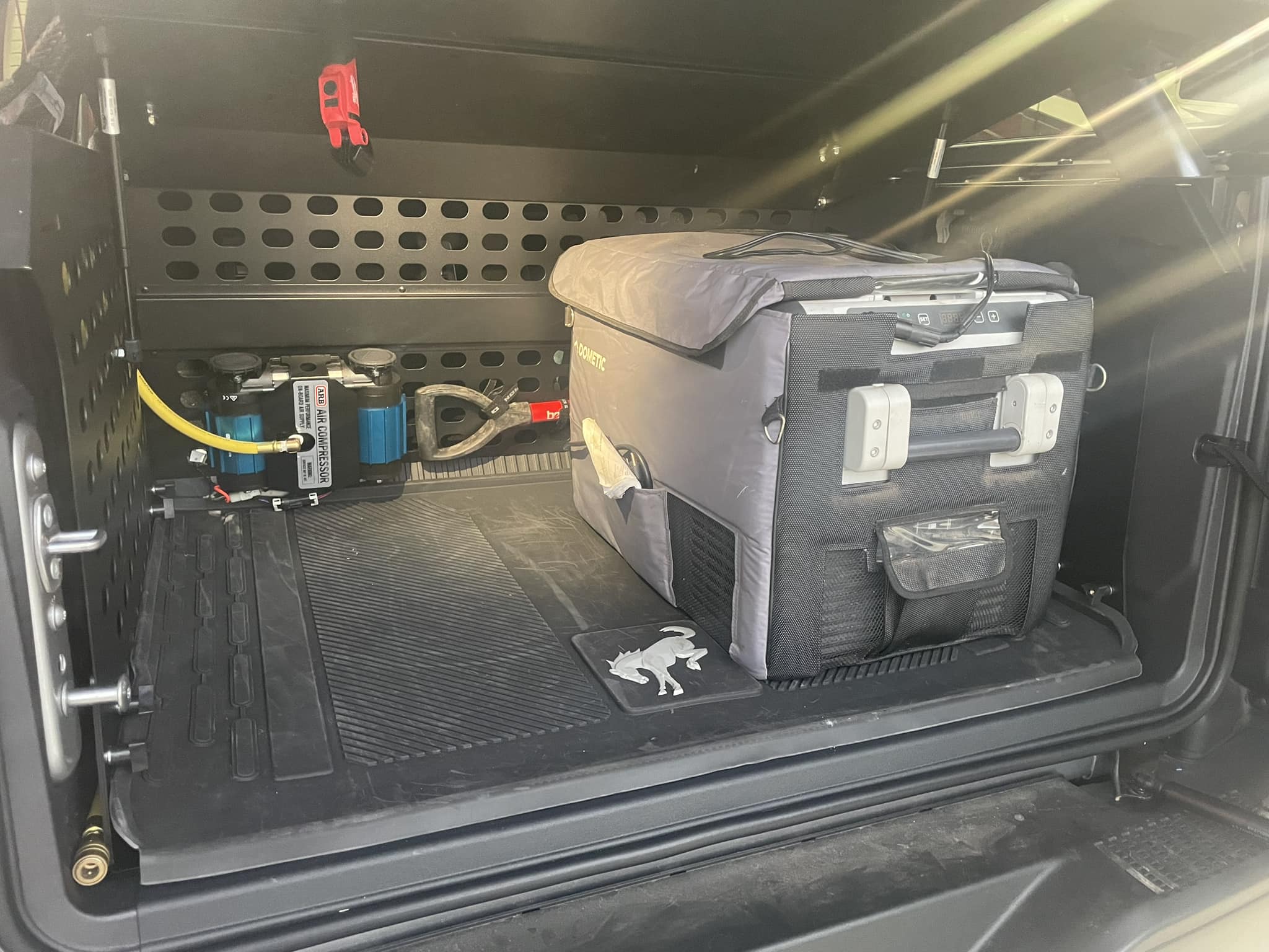 Installed Ford (Tuffy) Rear Compartment Molle Kit with lid, Tailgate ...