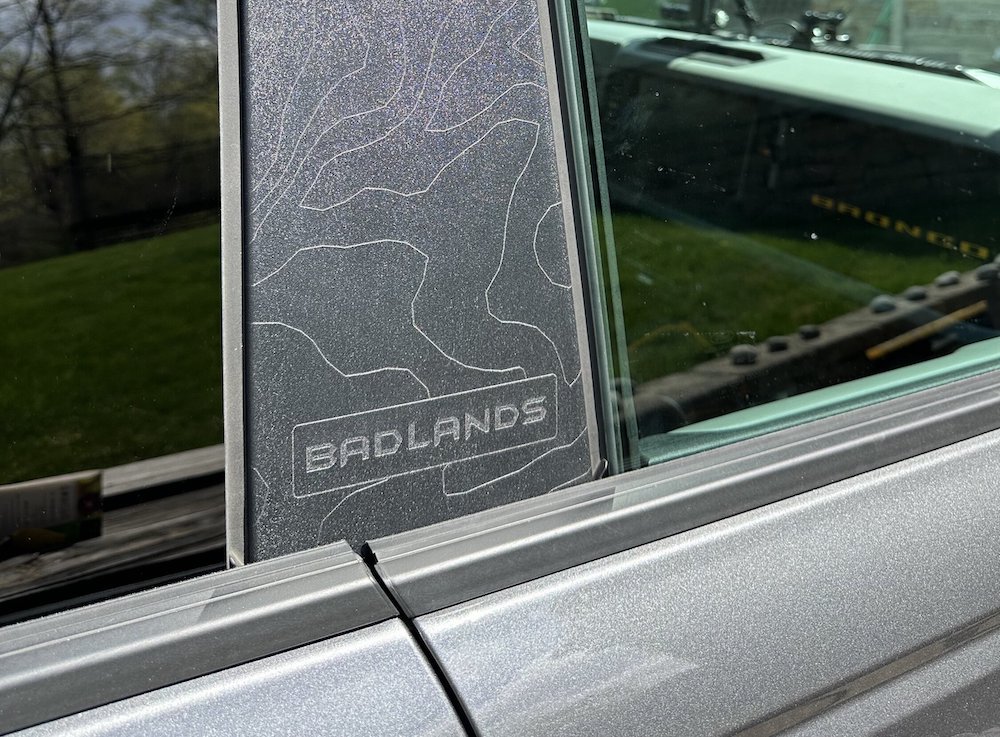 Laser-Etched Topo of Badlands B-Pillar with Matching Hood/Rockers ...