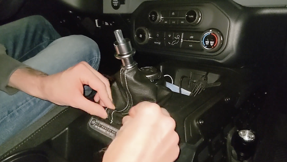 DIY custom stitched leather manual shift boot! | Bronco6G - 2021+ Ford ...