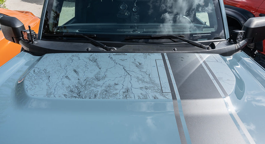 *NEW* Stealth Clear Badlands National Park Topographic Map Hood Overlay ...