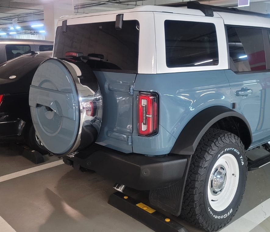 Spare tire cover made from tire cover, paint and stainless rims ...