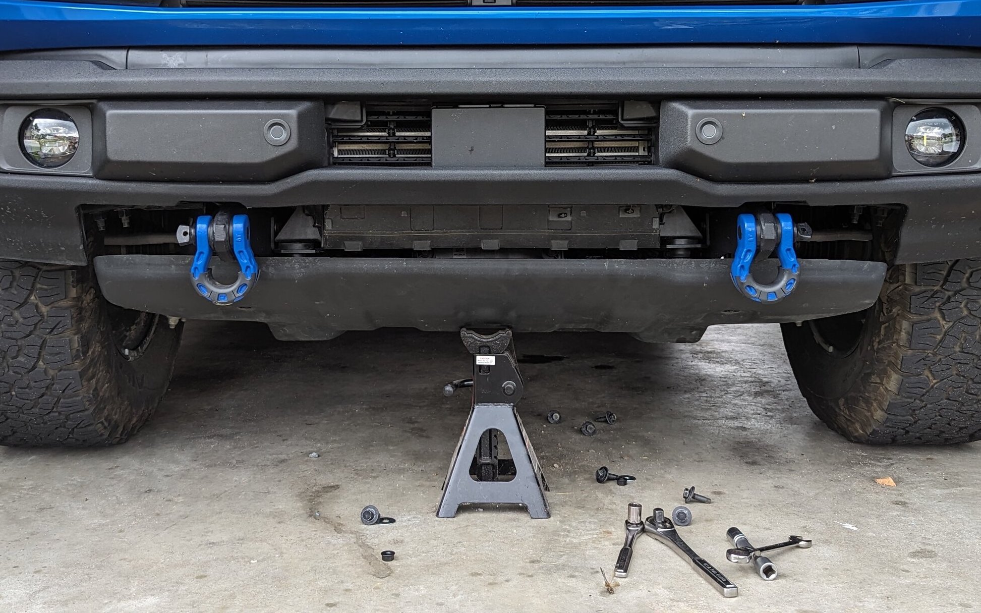 OEM Steel bash plate modified to fit standard plastic bumper | Bronco6G ...