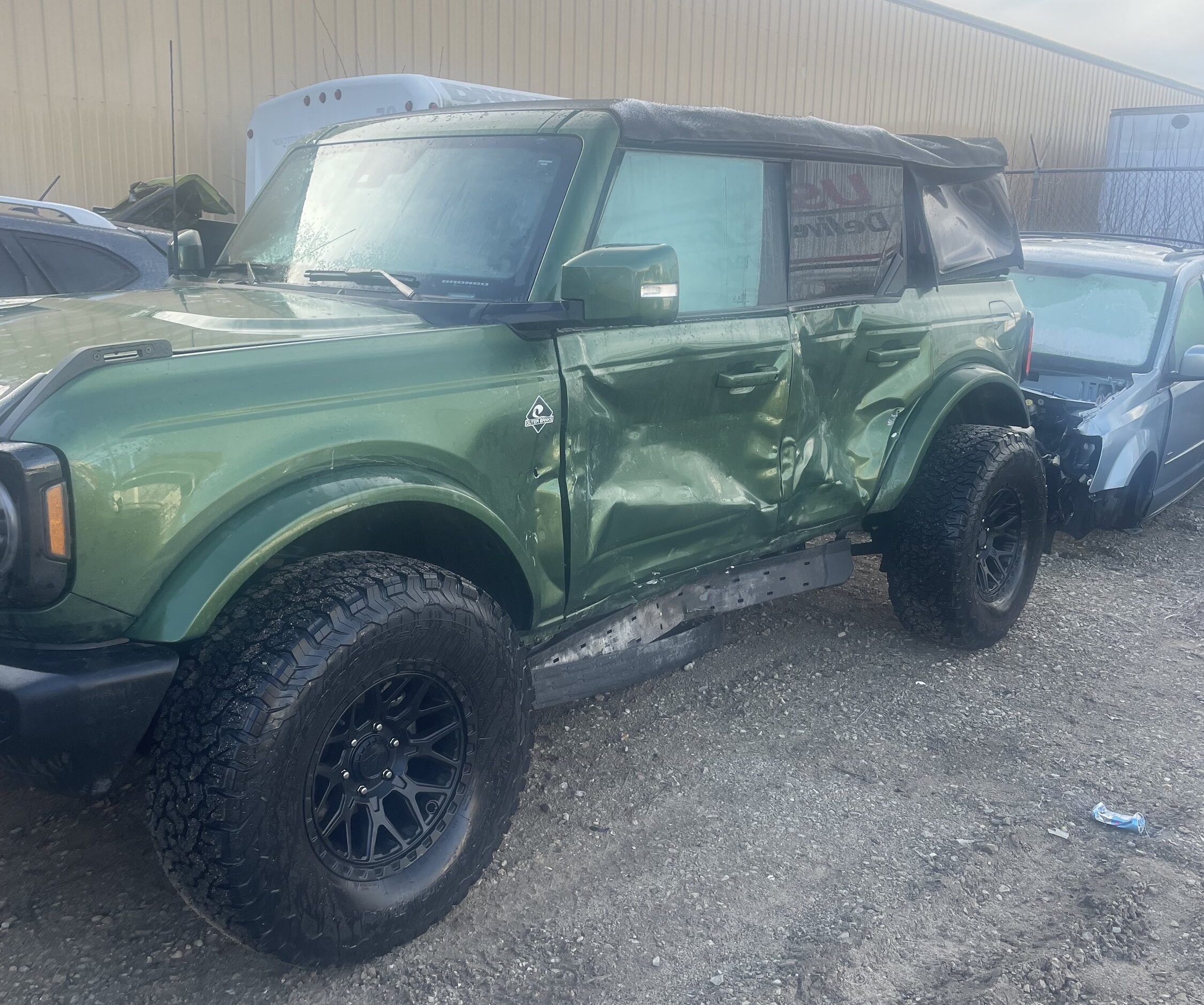 My Bronco T-boned broadsided by a Pathfinder at 50 mph. Walked away ...