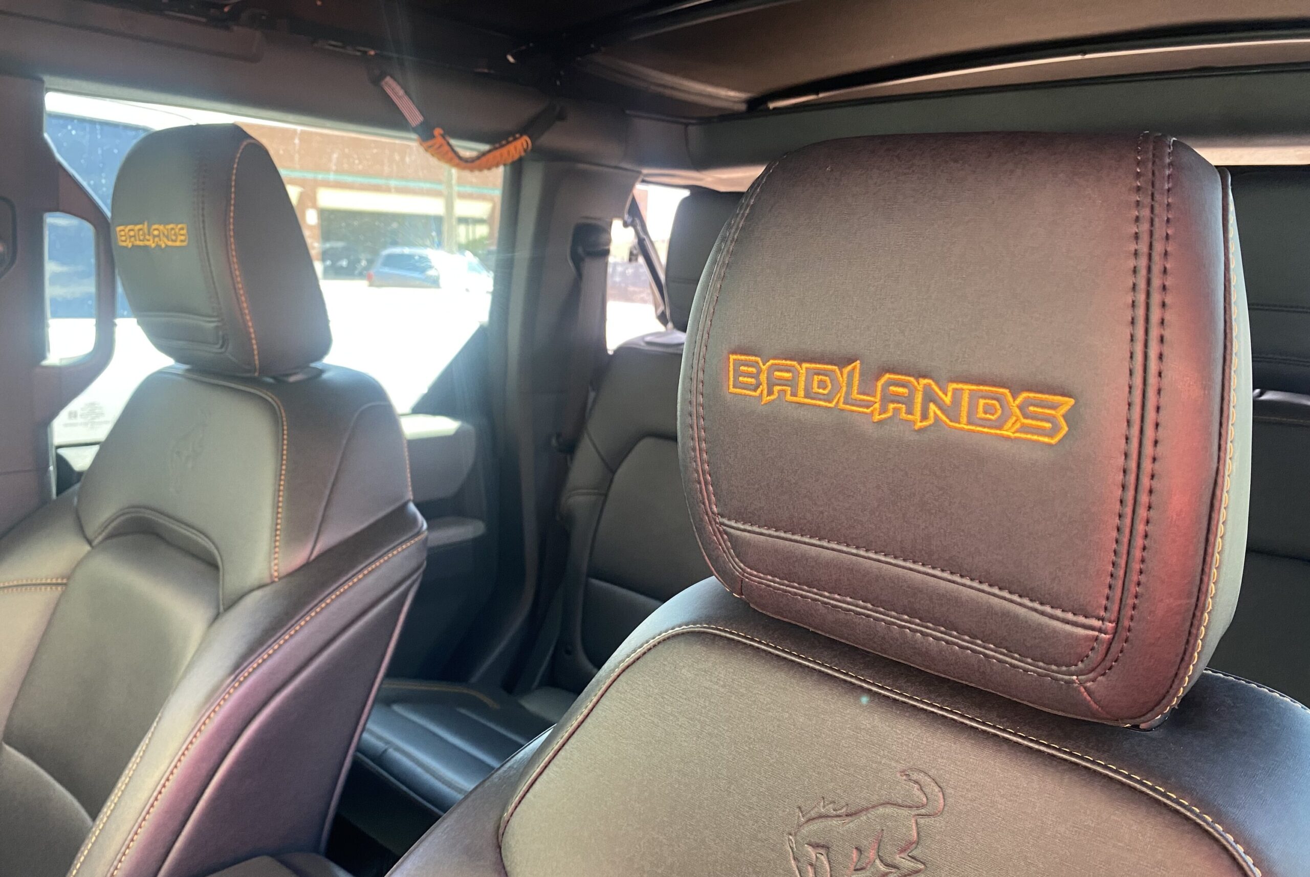 Custom embroidered Badlands headrests | Bronco6G - 2021+ Ford Bronco ...