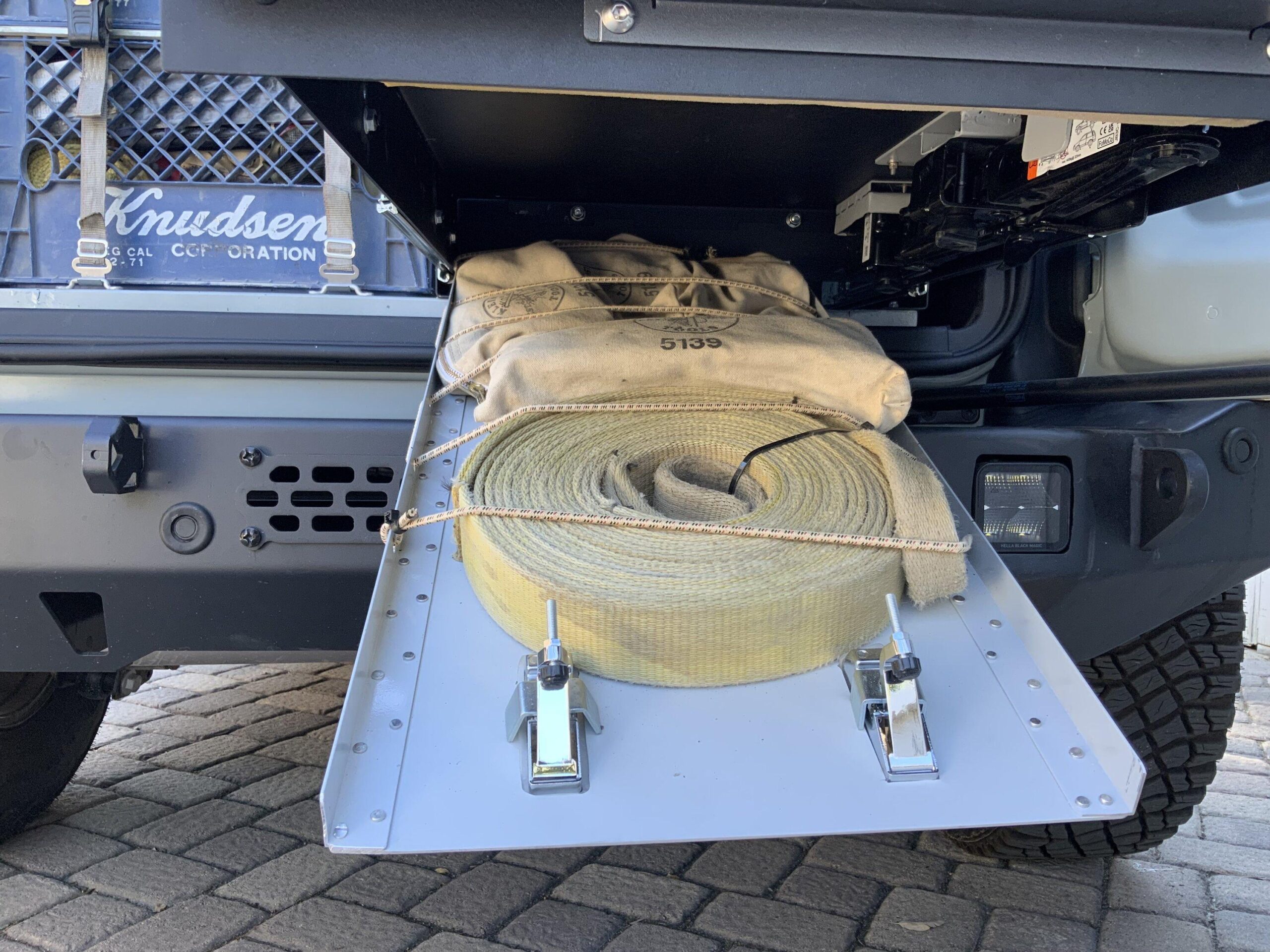 Created extra storage space beneath fridge slide out | Bronco6G - 2021 ...