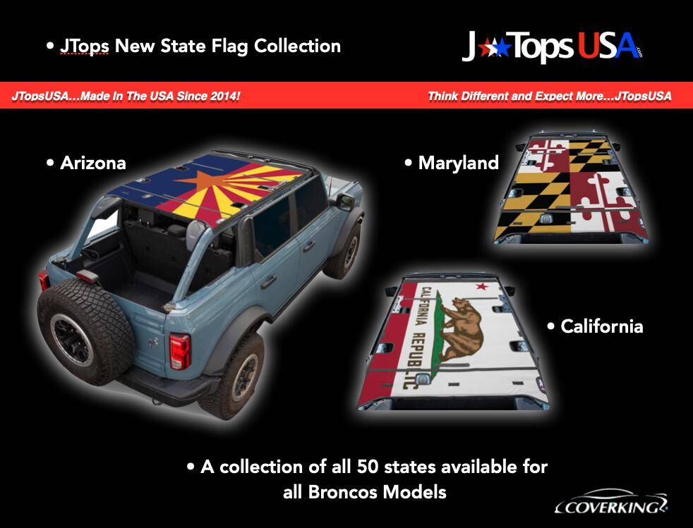 JTops New Product: State Flags Bimini Top and New Discount Level for ...