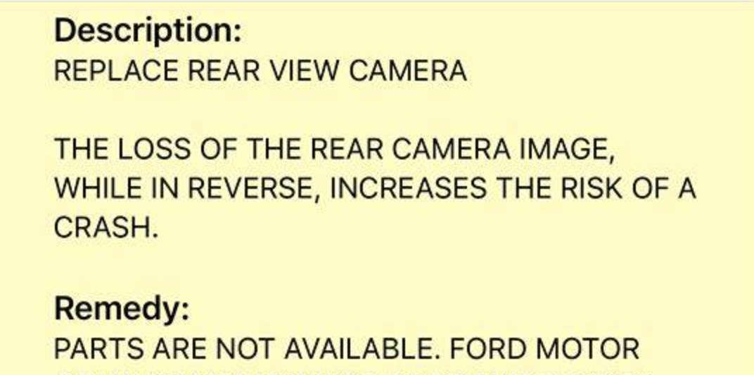 New Recall #23S48 - REPLACE REAR VIEW CAMERA | Bronco6G - 2021+ Ford ...
